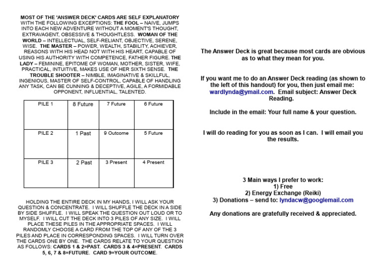 Understanding the Answer Deck Cards | PDF | Card Games | Playing Cards