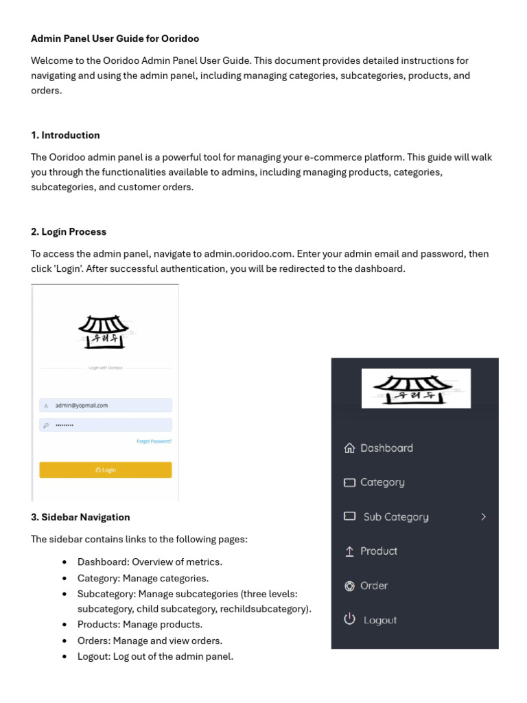 Admin Panel Ooridoo | PDF