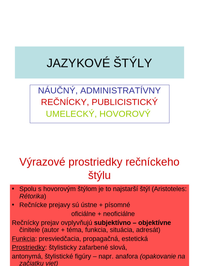 Jazykove Styly | PDF