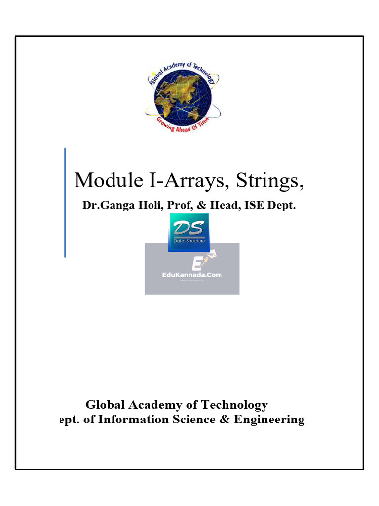 Data Structures: Arrays & Strings Guide | PDF | Data Structure | Pointer (Computer Programming)