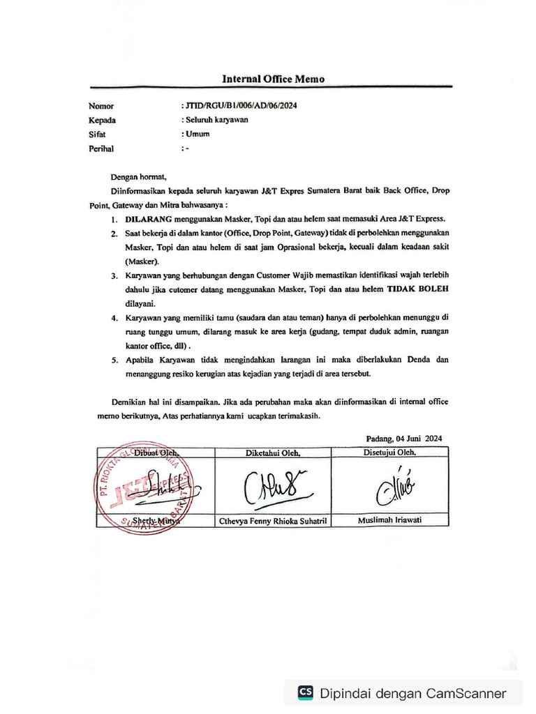 Internal Office Memo | PDF
