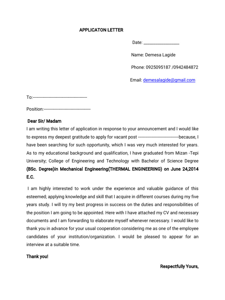 Engineering Job Application | PDF