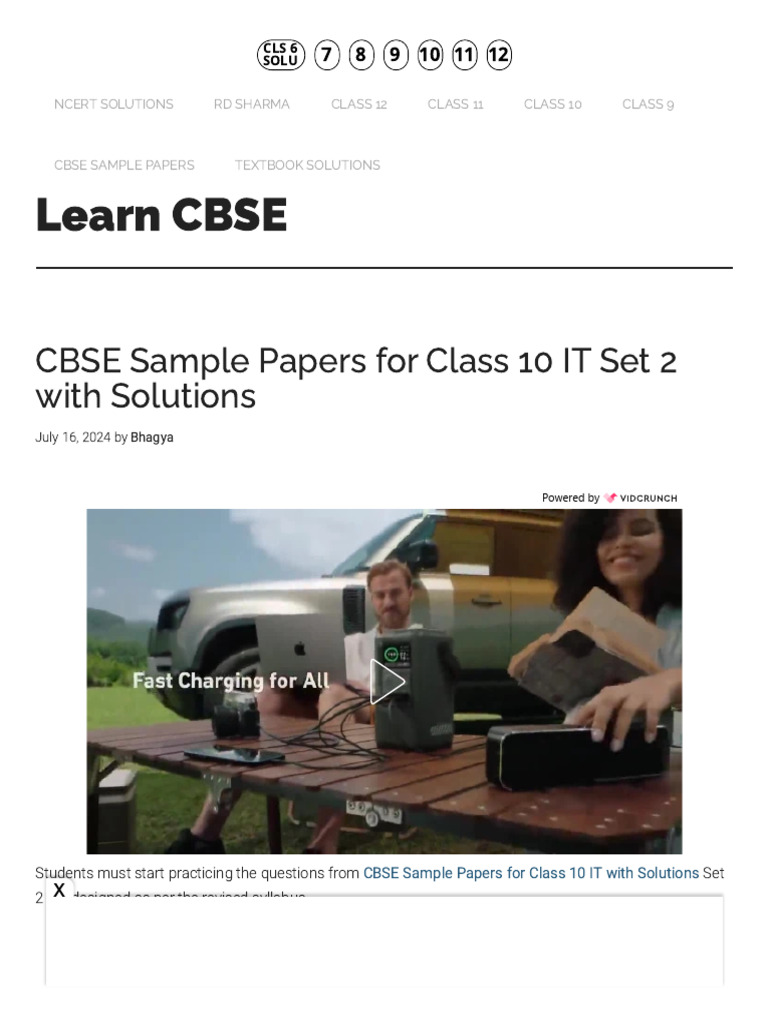 CBSE Sample Papers For Class 10 IT Set 2 With Solutions - Learn CBSE ...