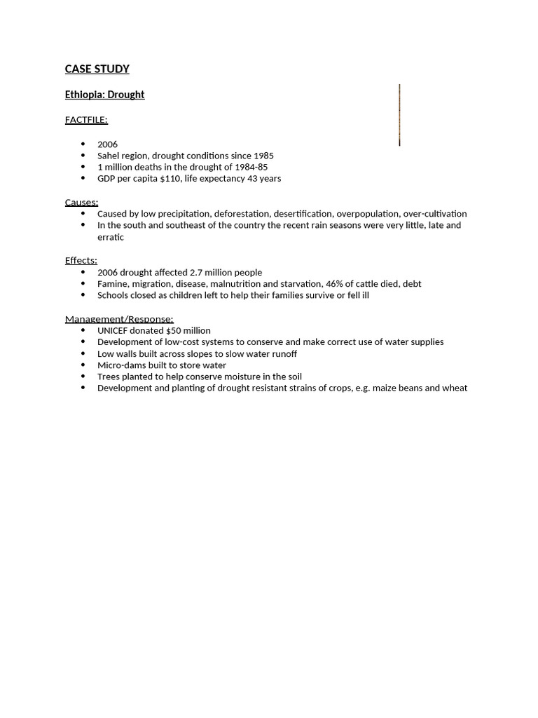 Ethiopia 2006 Drought Case Study | PDF