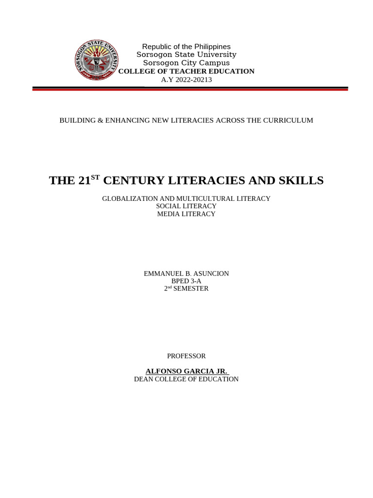 Written Report To 21ST Literacies and Skills | PDF | Literacy | Knowledge
