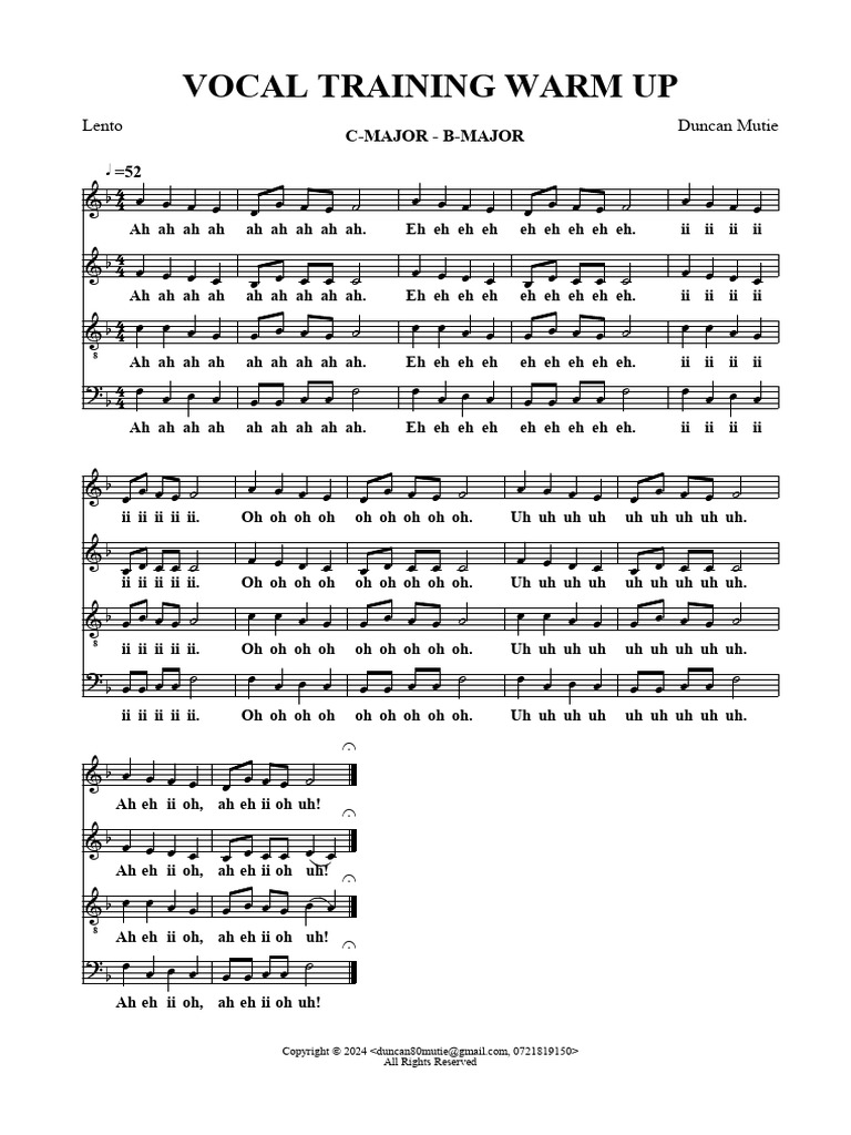 Vocal Training Warm Ups | PDF