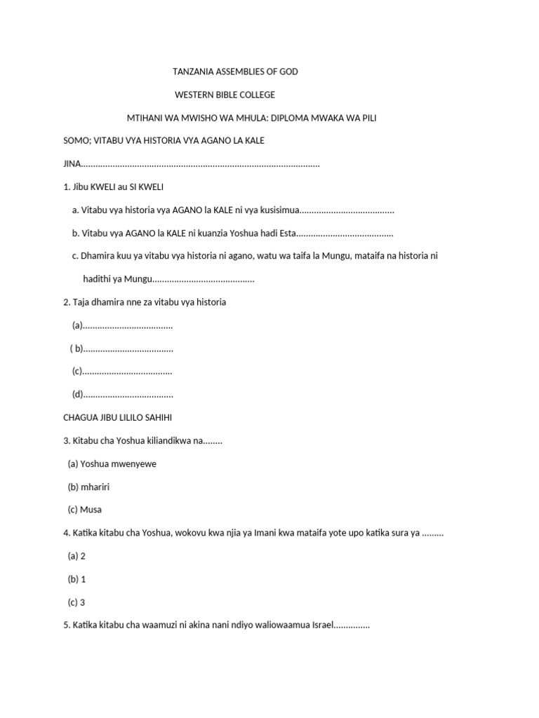 History Vitabu 2 | PDF