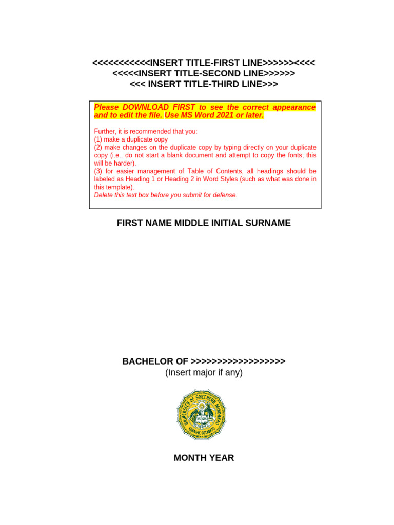 Thesis Outline Template for USM | PDF | Paragraph | Qualitative Research