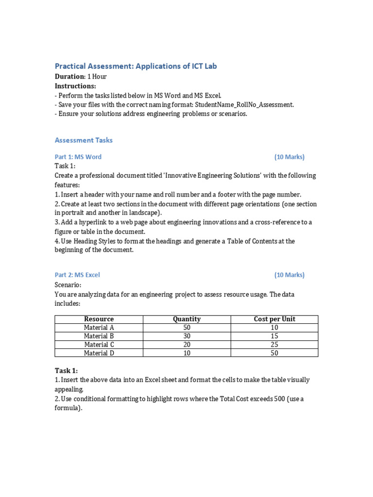 ICT Lab Mid Assessment | PDF