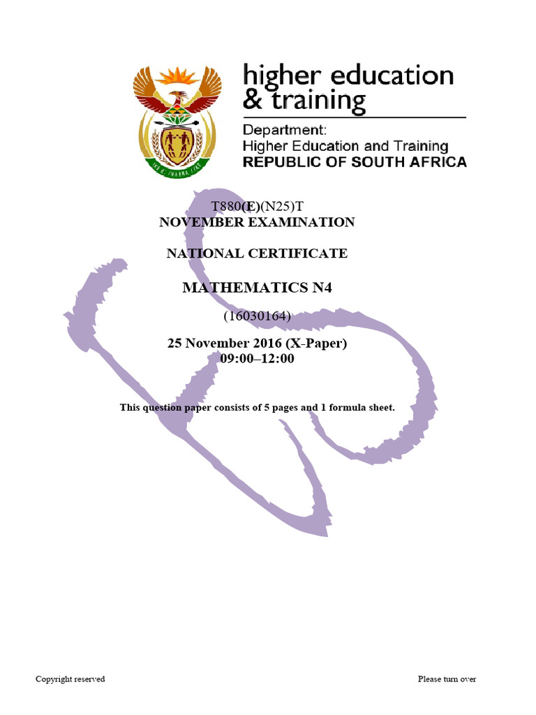 Mathematics N4 Qp Pdf Trigonometric Functions Mathematical Concepts
