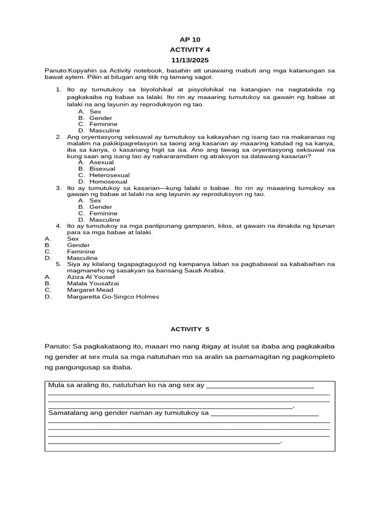 Ap10 Activity Sheets 3rd Quarter January 13 2025 | PDF