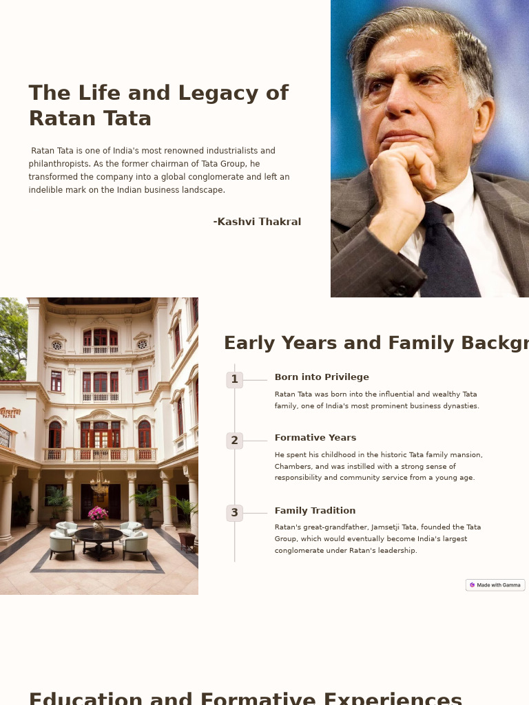 The Life and Legacy of Ratan Tata | PDF | Philanthropy | Economies
