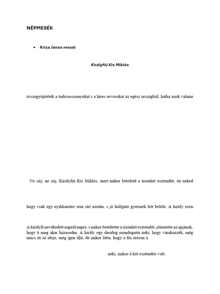 Kriza János Meséi | PDF
