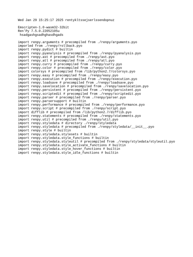 Ren'Py 7.5.0 Import Modules Guide | PDF