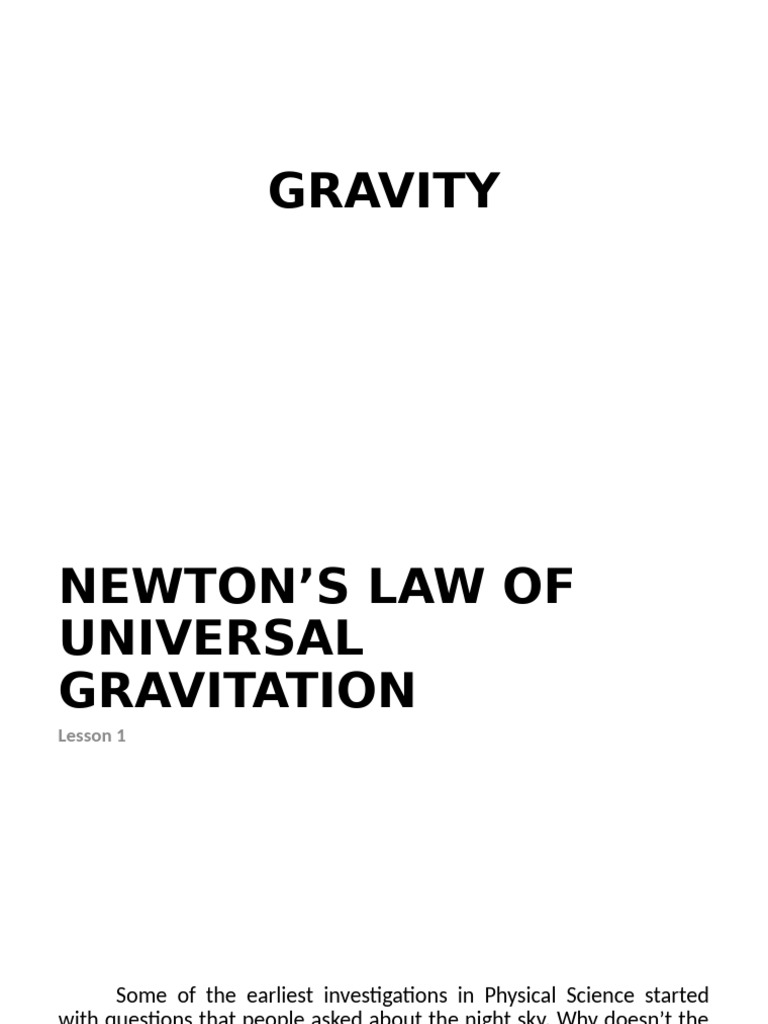 Gravity | PDF | Orbit | Force