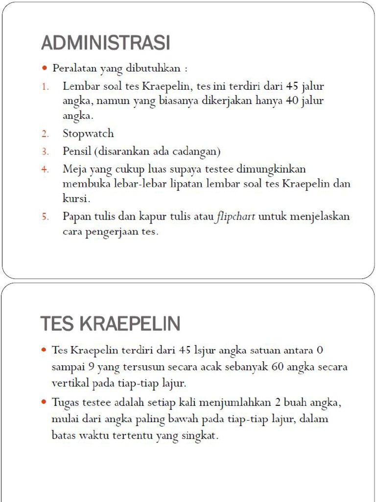 Latihan Tes Kraepelin | PDF