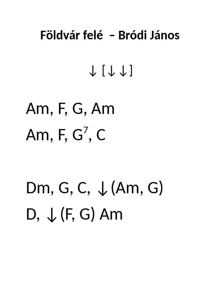 Bródi János - Földvár Felé | PDF