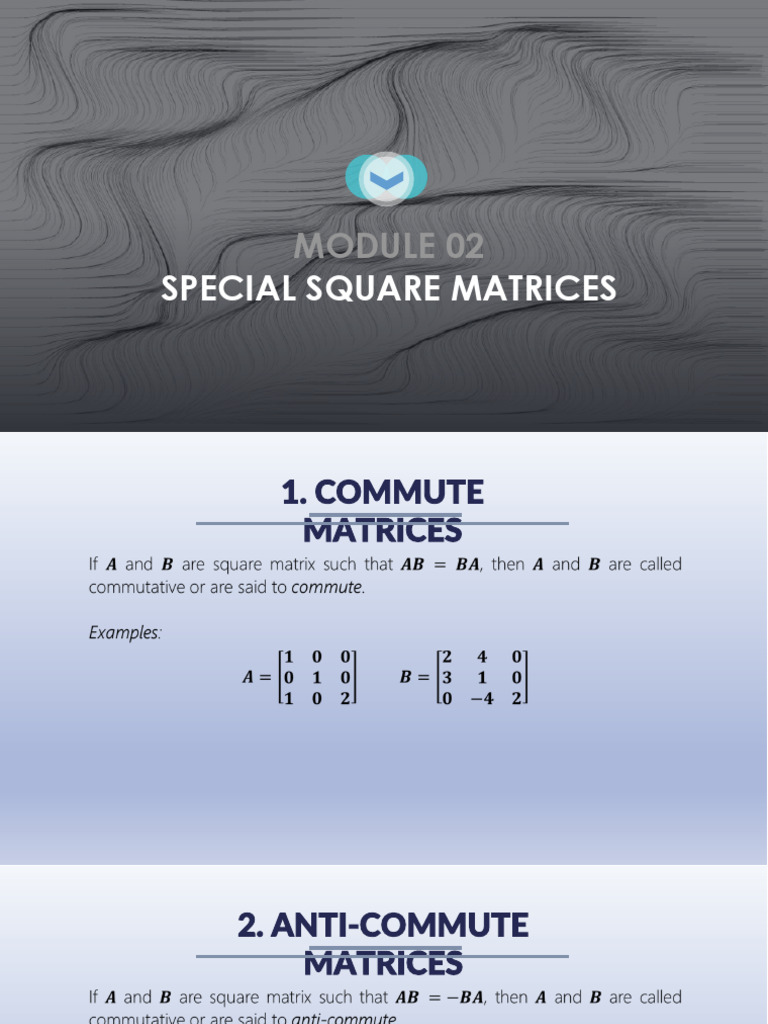 Special Square Matrices Explained | PDF