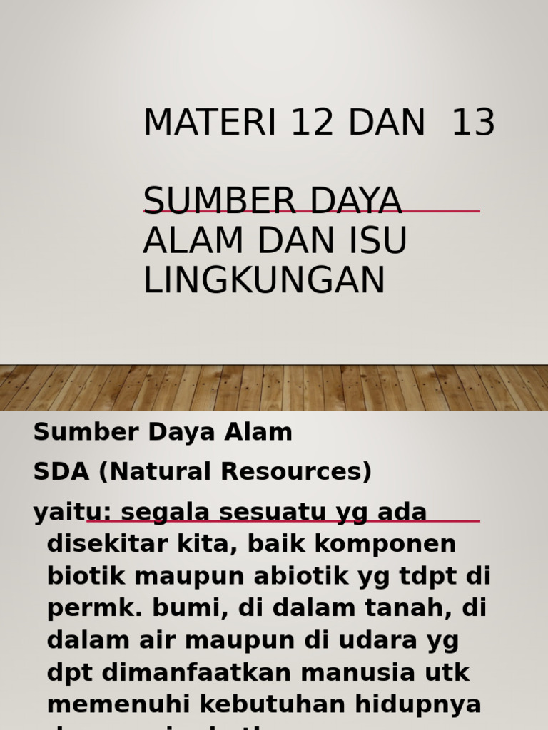 Materi 12 Dan 13 SDA Dan Isu Lingkungan | PDF