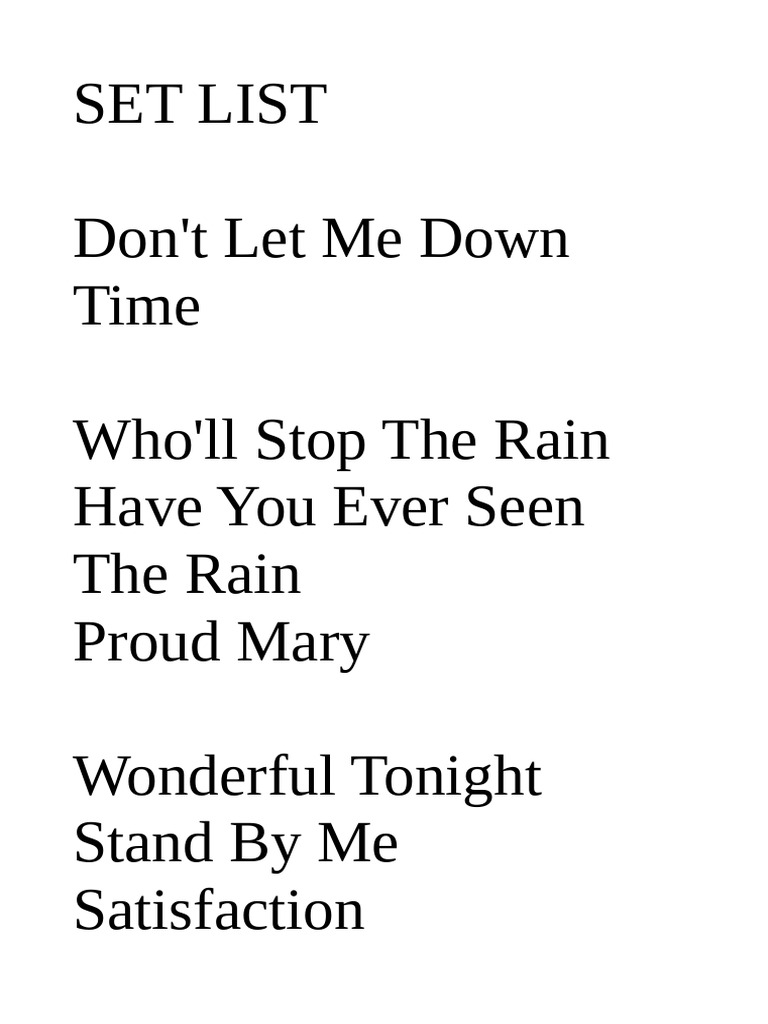 Set List 19 - 05 | PDF