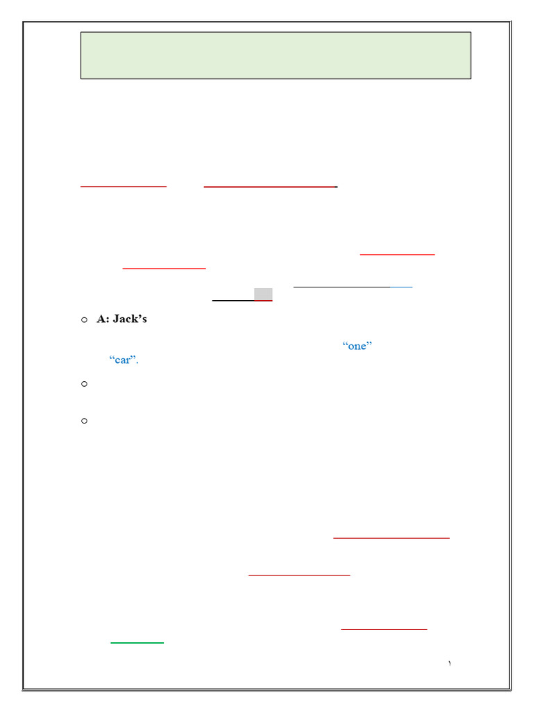Grammatical Cohesion - Substitution | PDF | Word | Noun