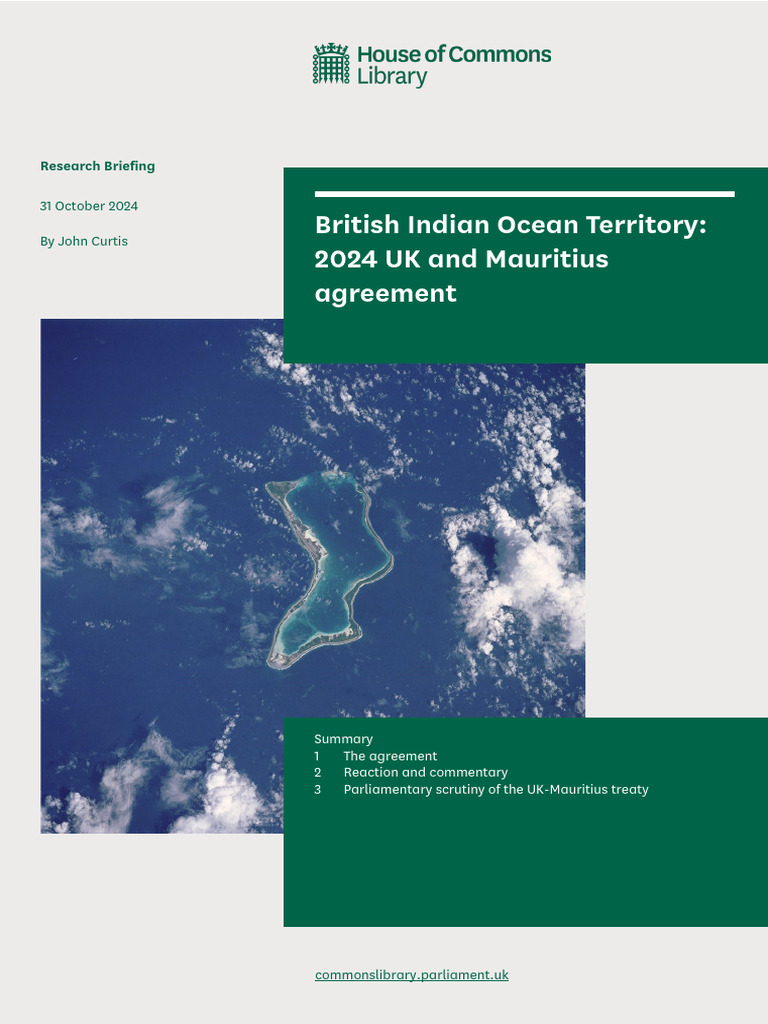 UK-Mauritius Agreement on BIOT 2024 | PDF | Mauritius