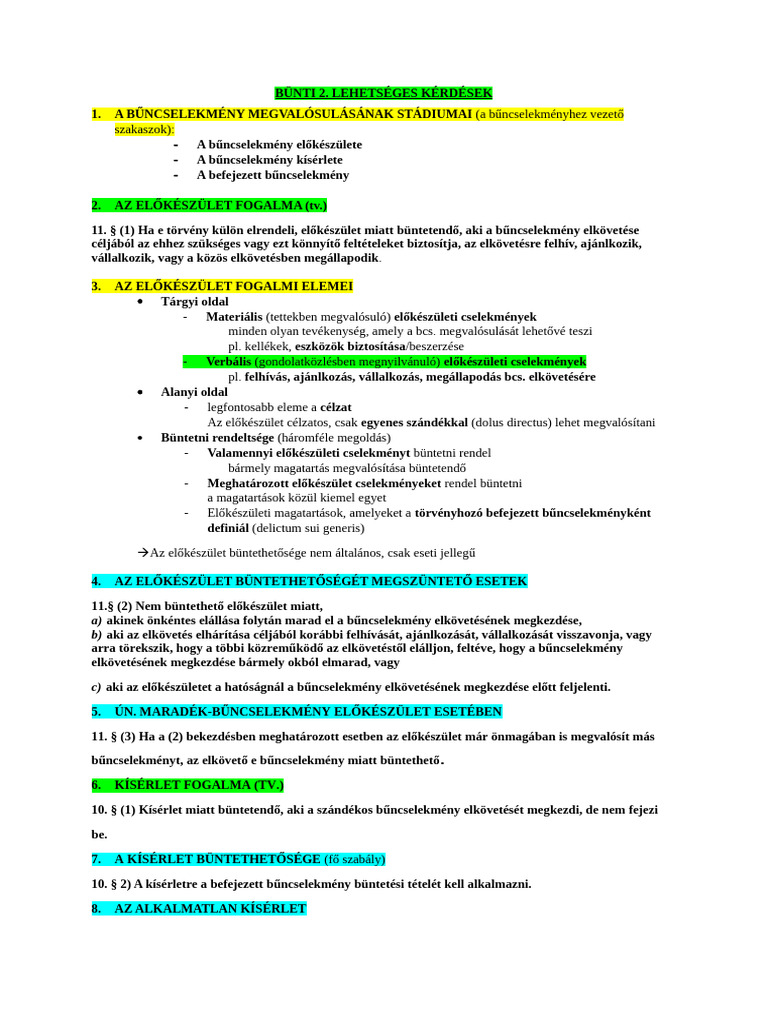 BÜNTI-2-VIZSGA | PDF