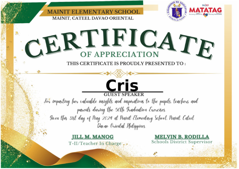 Certificate For Guest Speaker | PDF