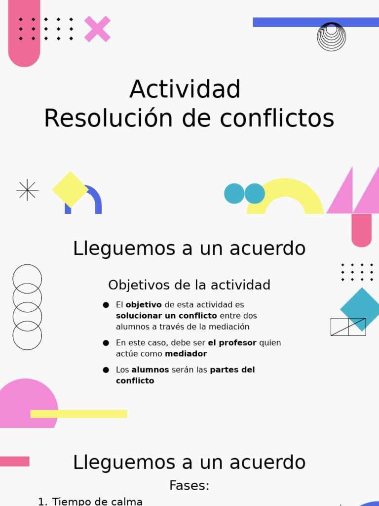 ES Conflict Resolution Activity by Slidesgo | PDF