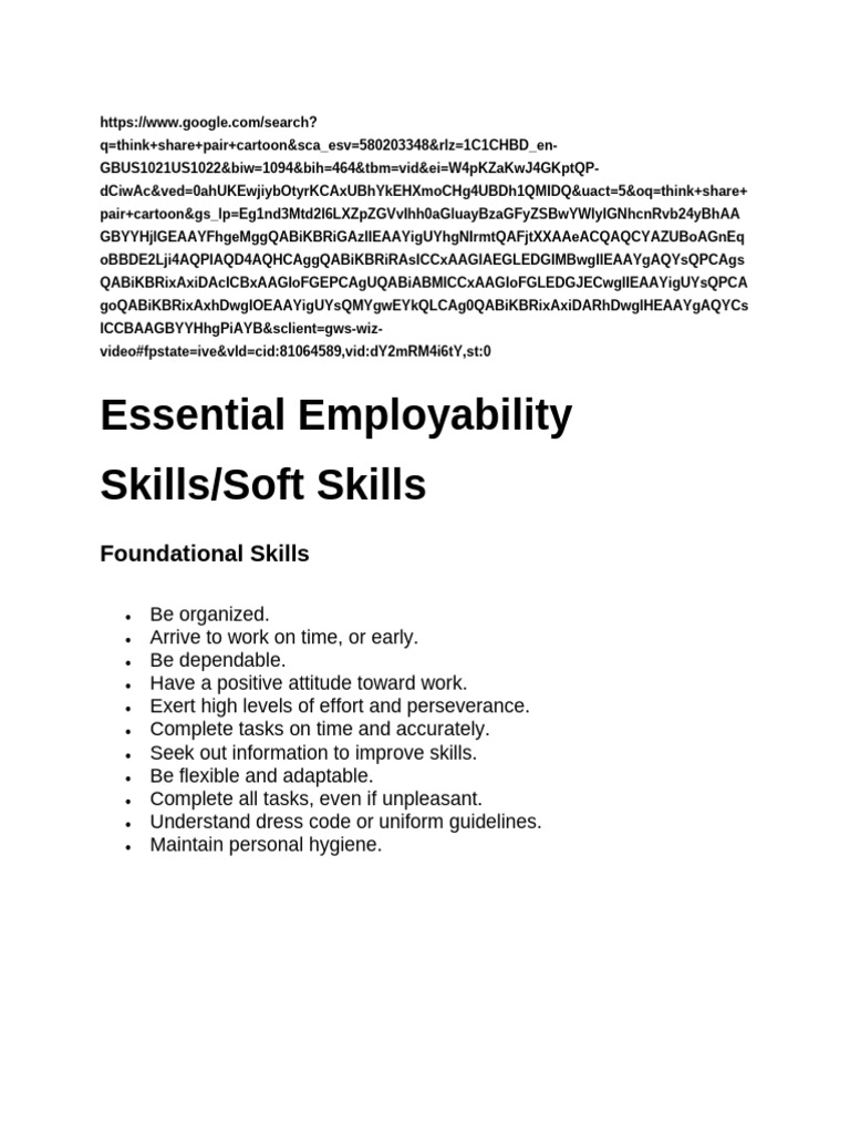 Essential Employability Skills | PDF | Skill | Behavior Modification