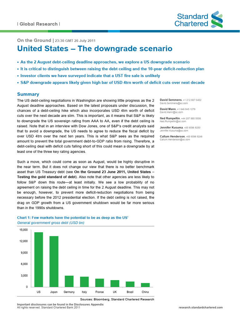 US Debt Ceiling and Downgrade Risks | PDF | United States Debt Ceiling ...