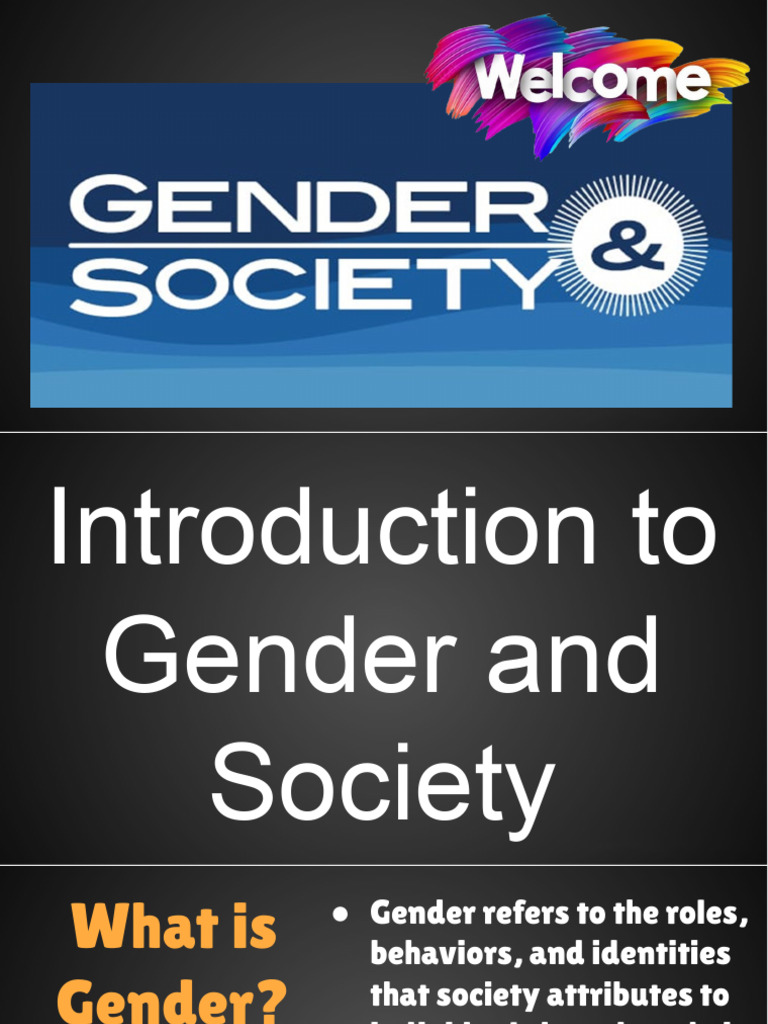 WEEK 1 - Introduction To Gender and Society | PDF | Gender | Gender Studies
