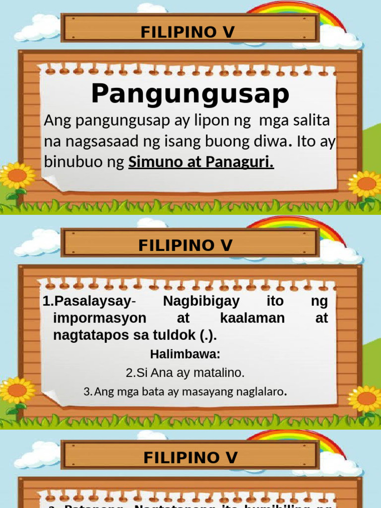 Filipino V (PPT Uri NG Pangungusap) | PDF