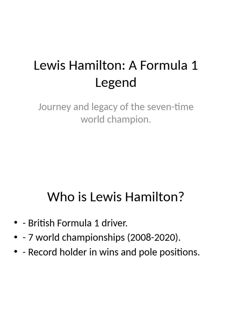 Lewis Hamilton: F1 Legend and Activist | PDF