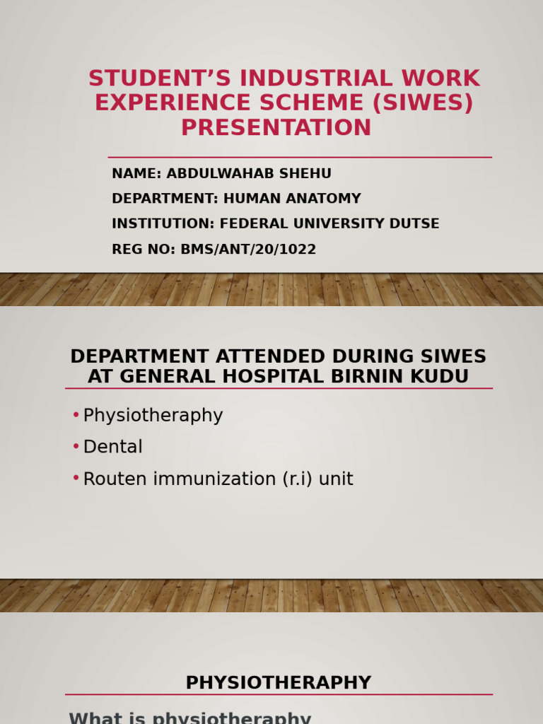 Student'S Industrial Work Experience Scheme (Siwes) Presentation | PDF ...