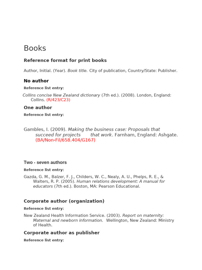 APA Reference Format | PDF