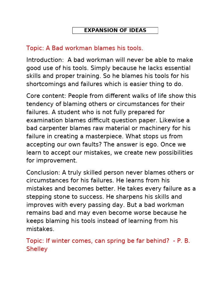 Expansion of Ideas | PDF