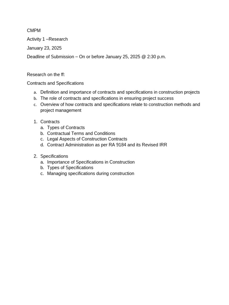 CMPM Research Activity 1 2025 | PDF