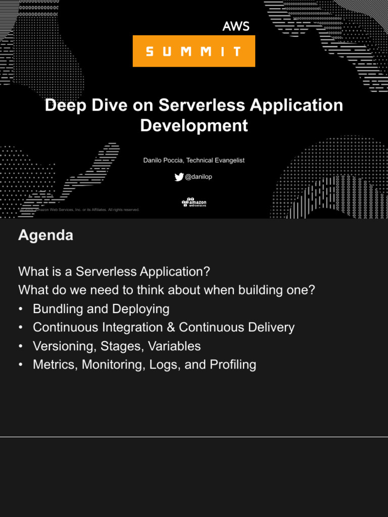 Deep Dive On Serverless - Application - Development | PDF | Amazon Web Services | Anonymous Function