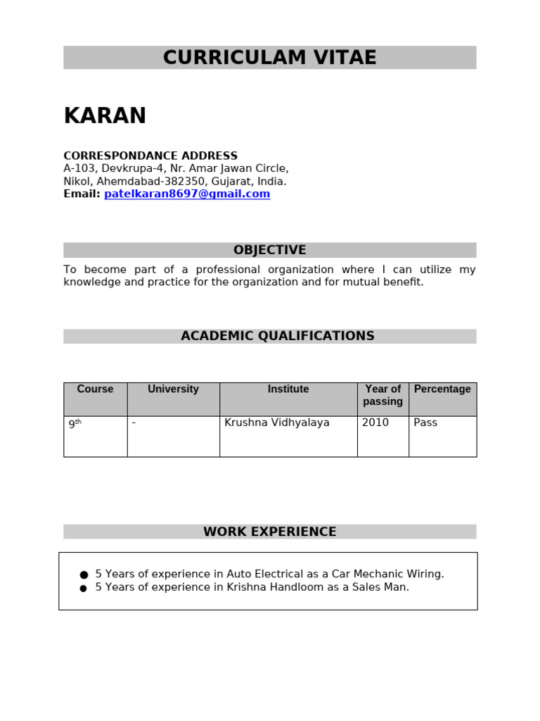 karan_CV | PDF