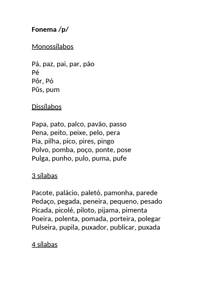 Treino Articulatório | PDF