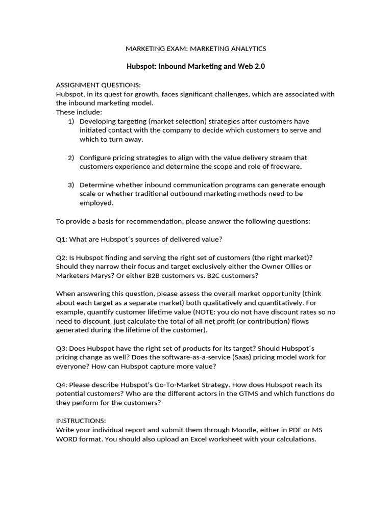 MPI + Hubspot Final Questions - 2024 - 2025 | PDF | Marketing ...