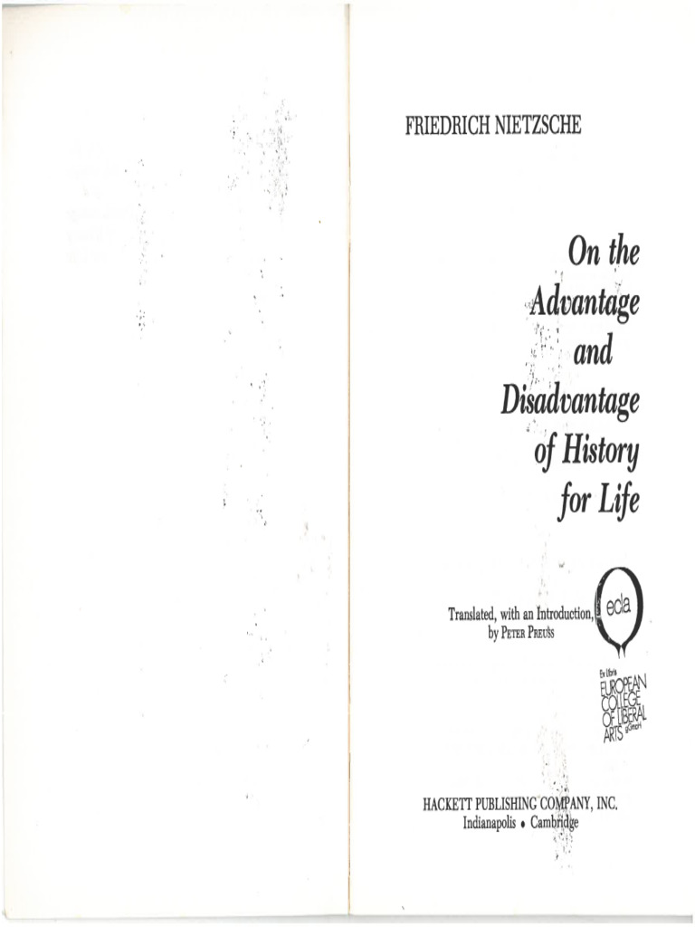 On The Advantage and Disadvantage of History For Life | PDF