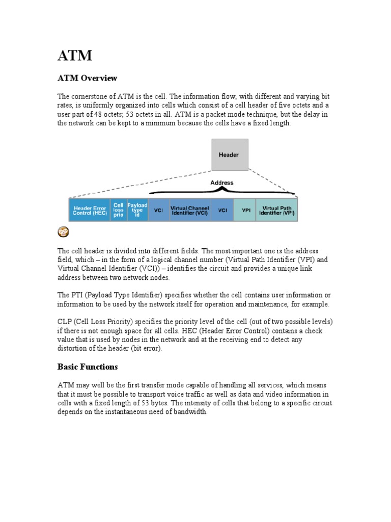 ATM Overview | PDF | Asynchronous Transfer Mode | Networking Standards