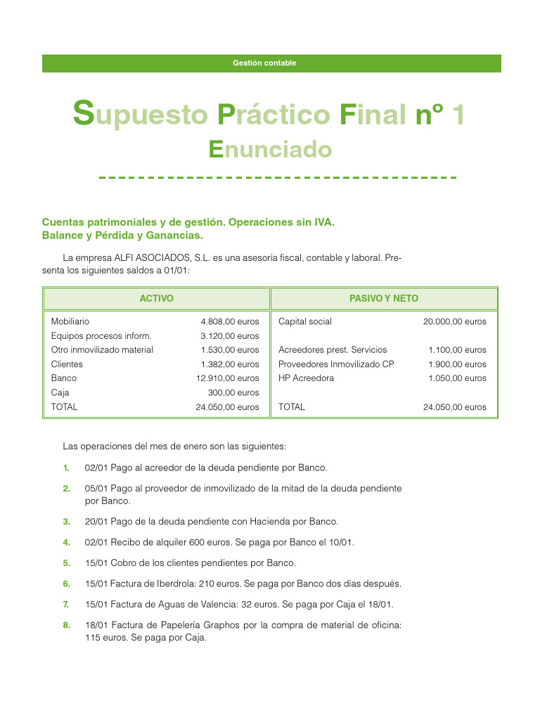 Supuestos Prácticos Uf 0314 | PDF | Factura | Contabilidad