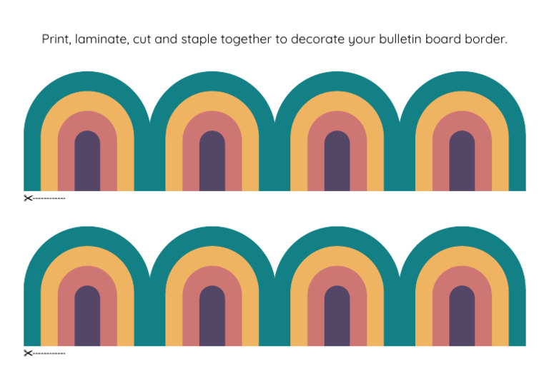 Bulletin Board Border Strips Colorful Organic Lined Rainbow Arches | PDF