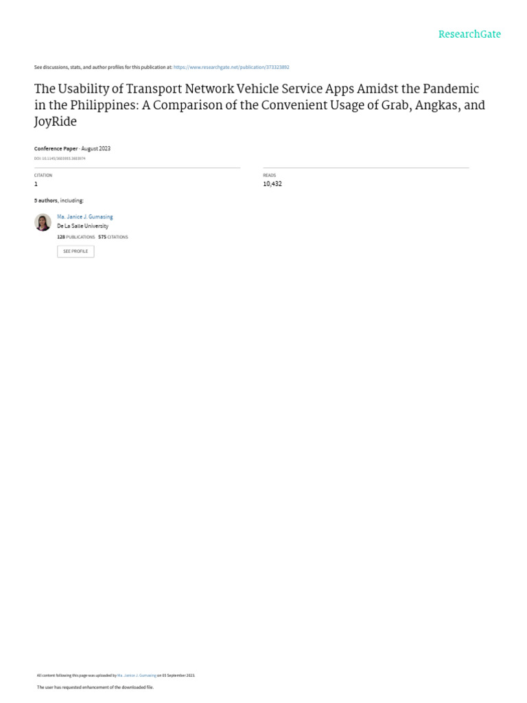 Comparing Usability of Grab, Angkas, JoyRide | PDF | Usability ...