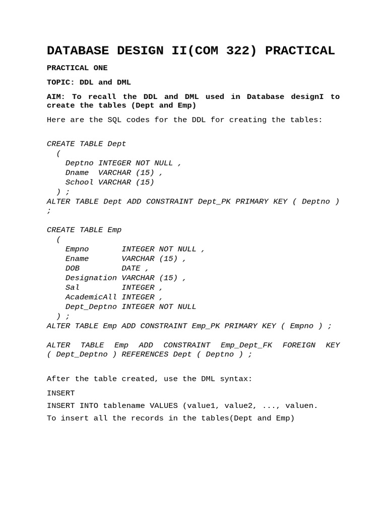 Database II Practical 2021-2022 | PDF | String (Computer Science ...