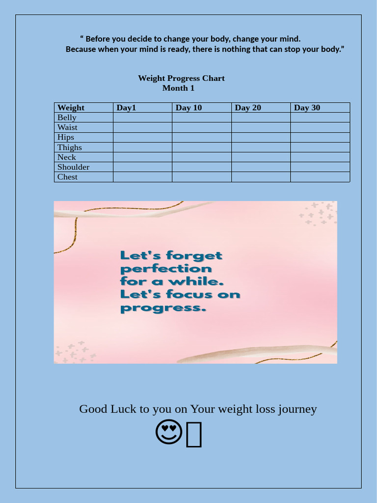 Weight Progress Chart | PDF