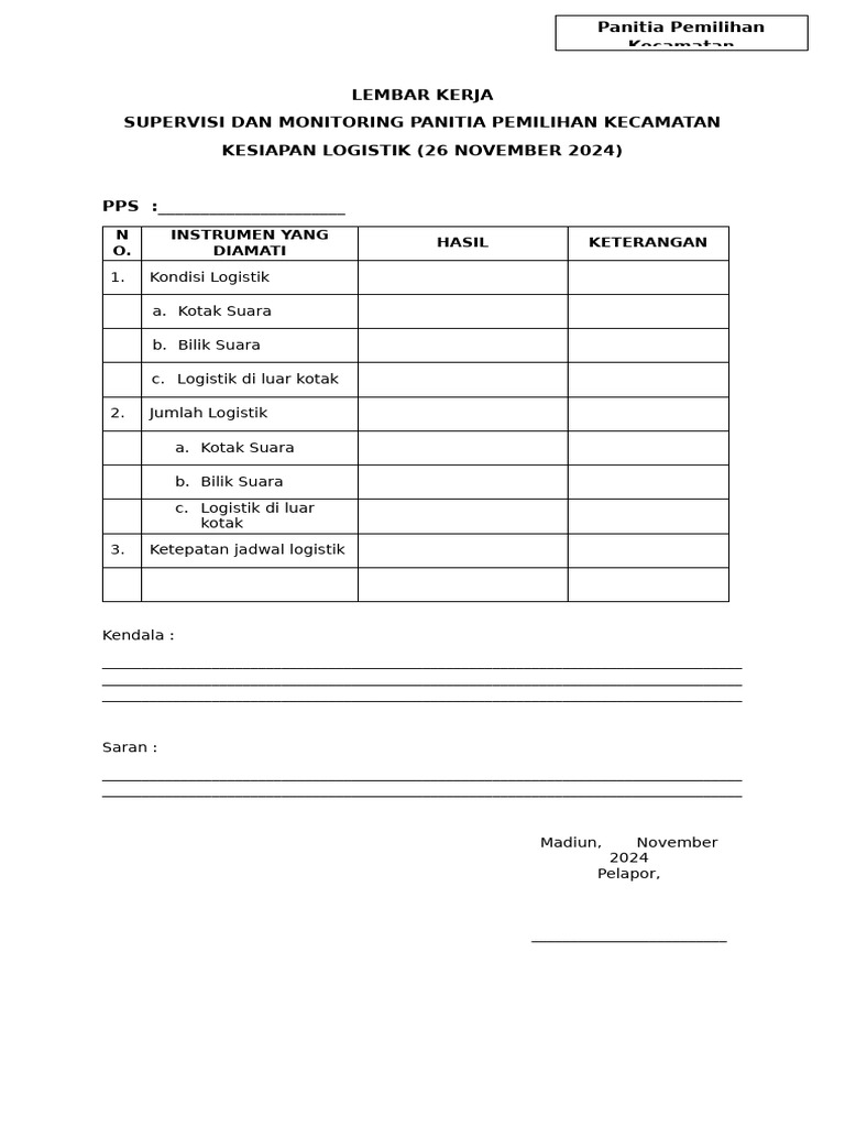 Lembar Kerja PPK Dan PPS | PDF